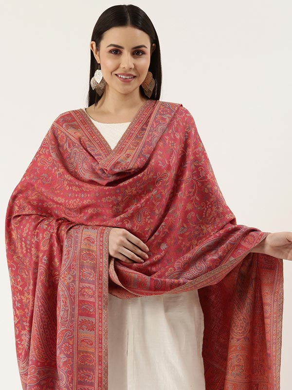 Women's Dil-kash Kashmiri Royal Paisley Design Jamawar Shawl (Size: 10