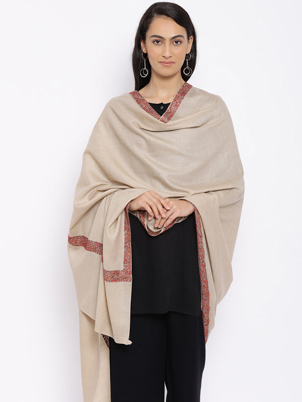 Women's Noor Kashmiri Hand Embroidery Shawl (Size: 101 X 203 CM)